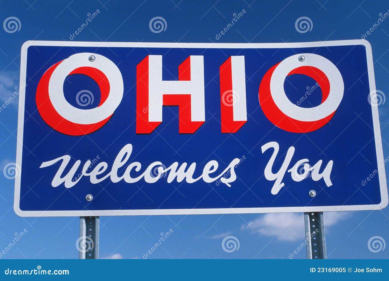 Welcome to Ohio Sign stock image. Image of motorway, east - 23169005
