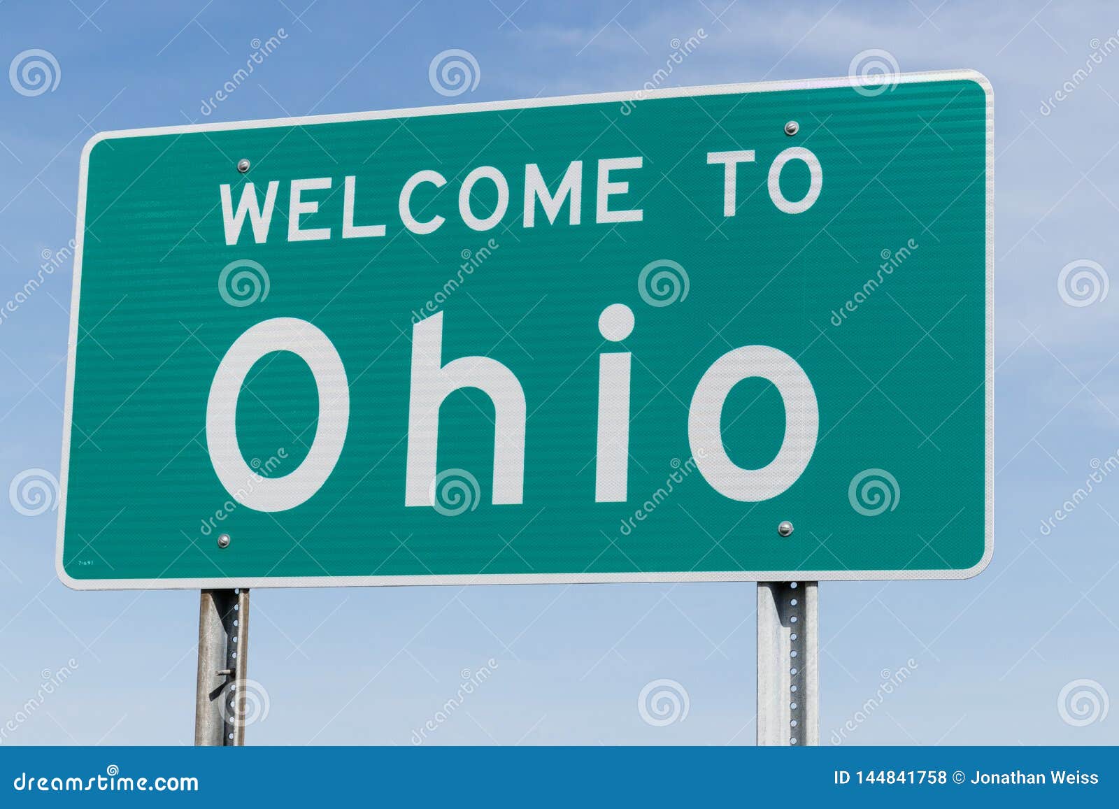 Welcome To Ohio Sign Along an Interstate Highway I Stock Photo - Image ...