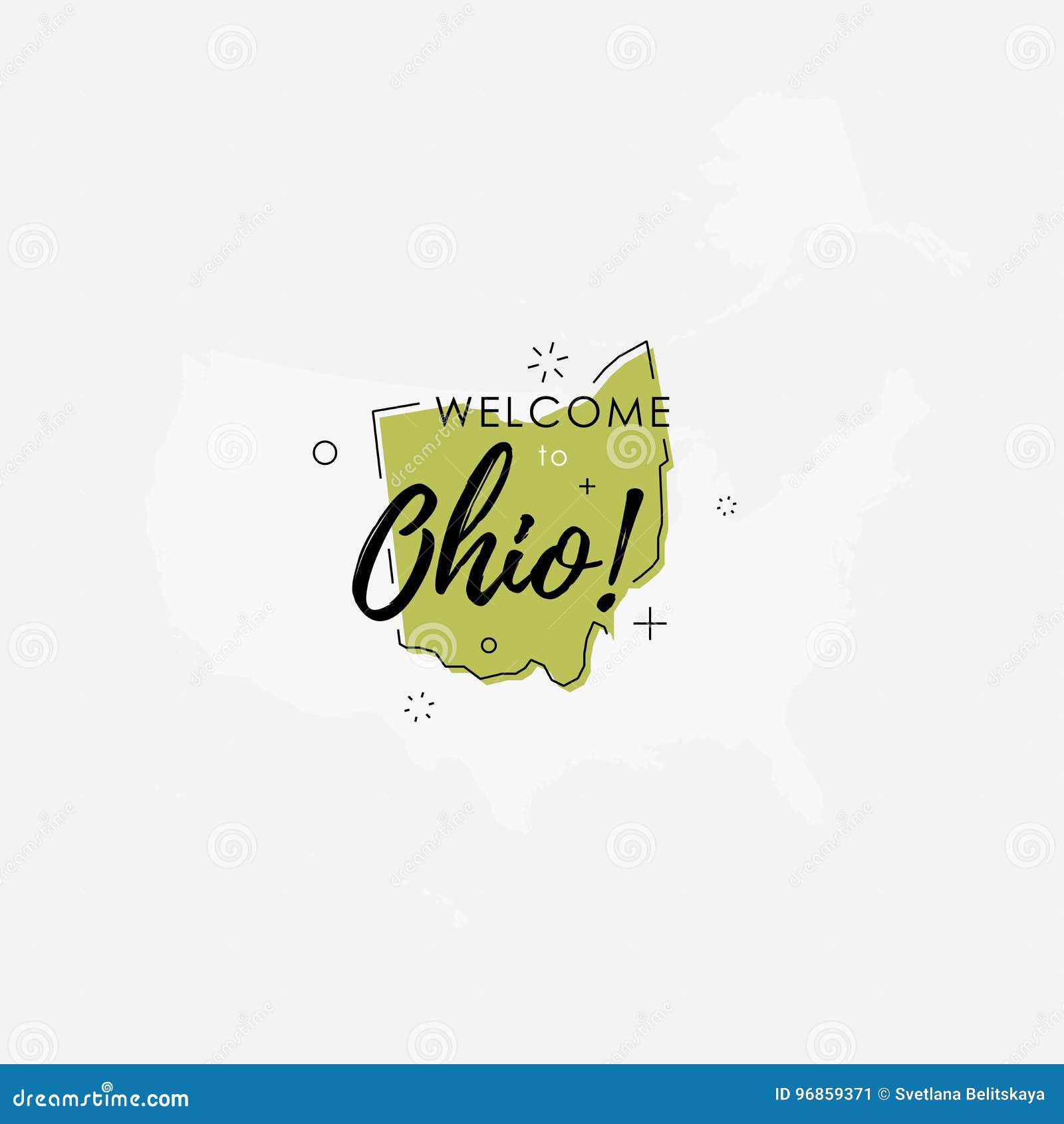 Welcome to Ohio state map stock illustration. Illustration of text ...