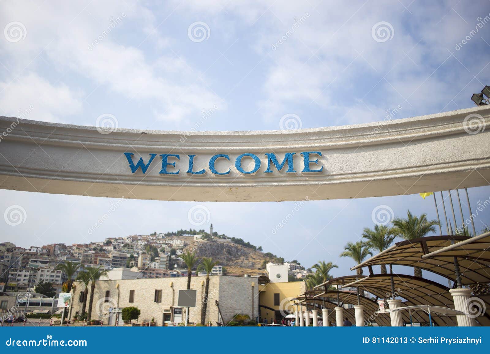 Welcome To the Old City Road Sign Stock Image - Image of lights, desert ...