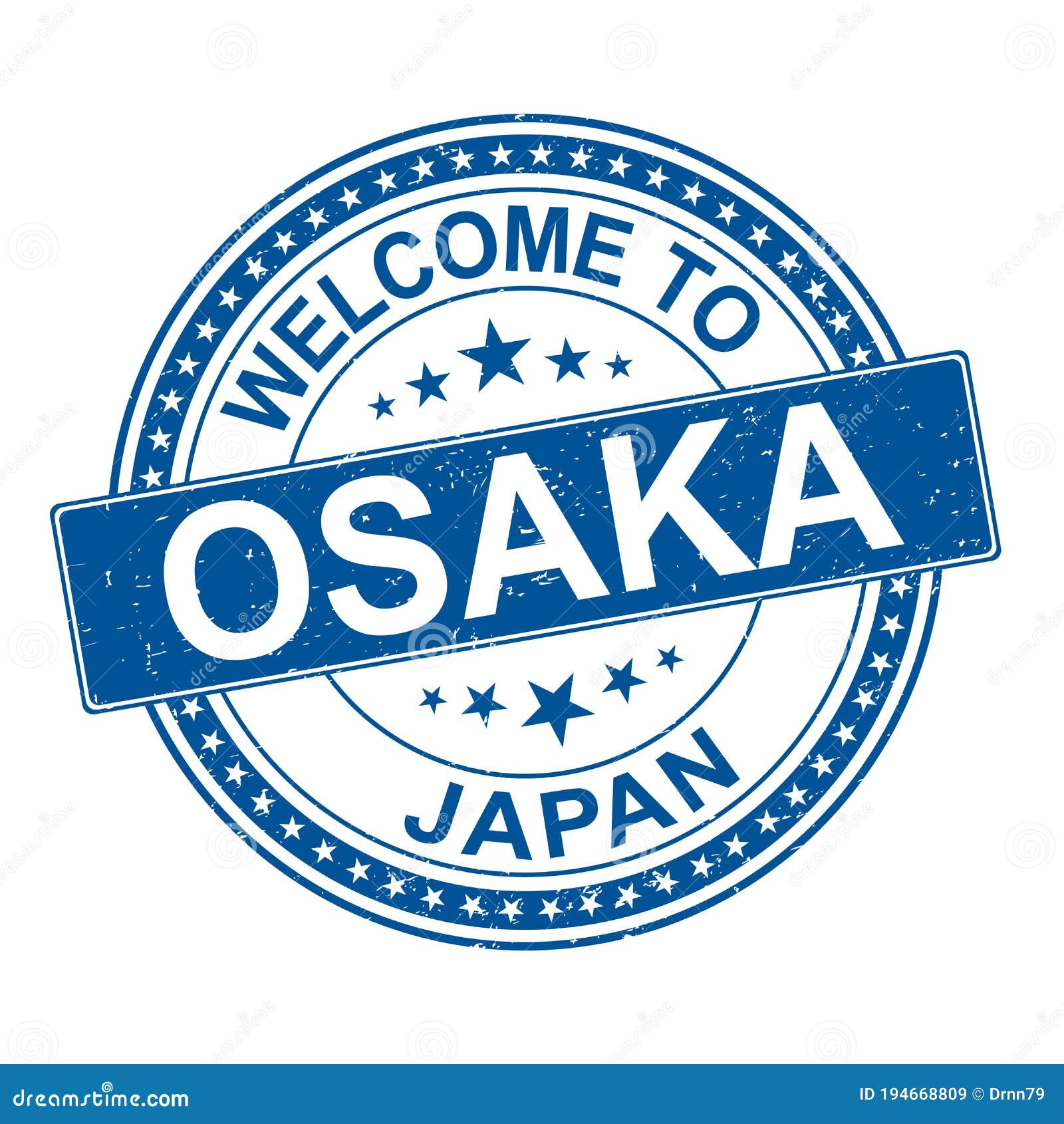 Welcome To Osaka Blue Round Vintage Stamp Stock Vector - Illustration ...