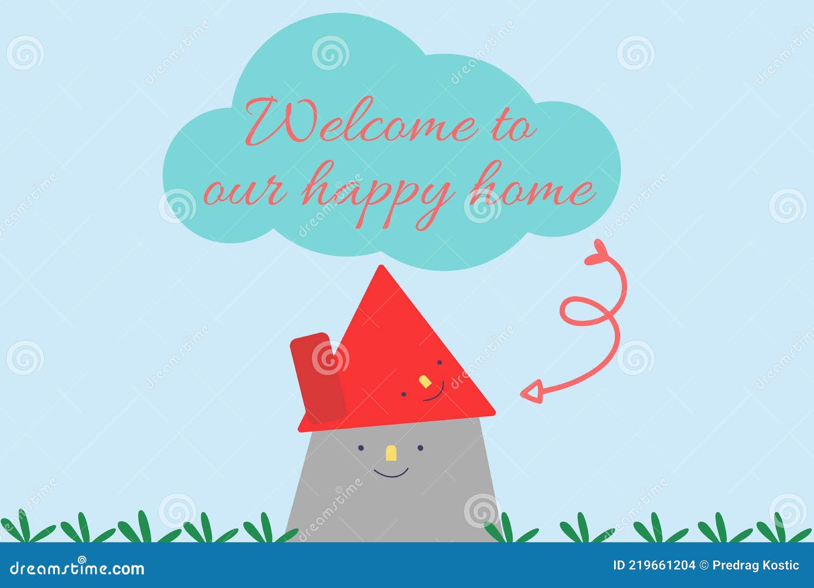 Welcome to our happy home. stock illustration. Illustration of sign ...