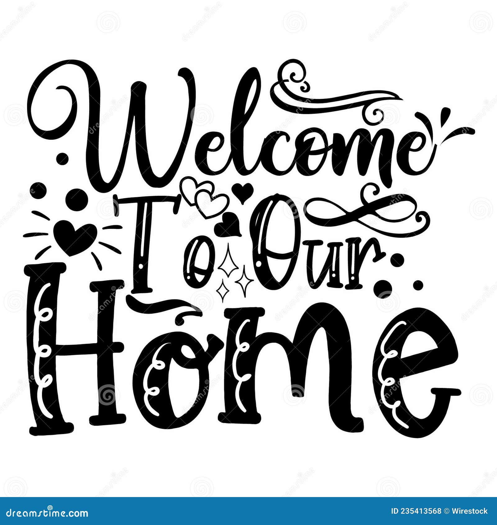 Welcome To Our Home Welcome Stock Illustration - Illustration of ...