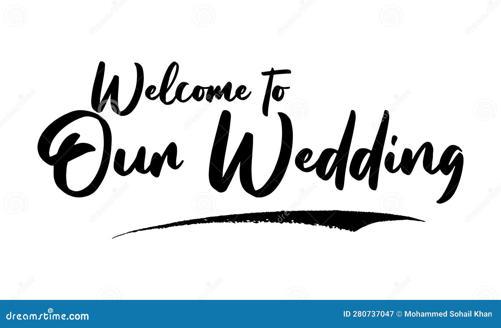 Welcome To Our Wedding Bold Text Typography Lettering Vector Design ...