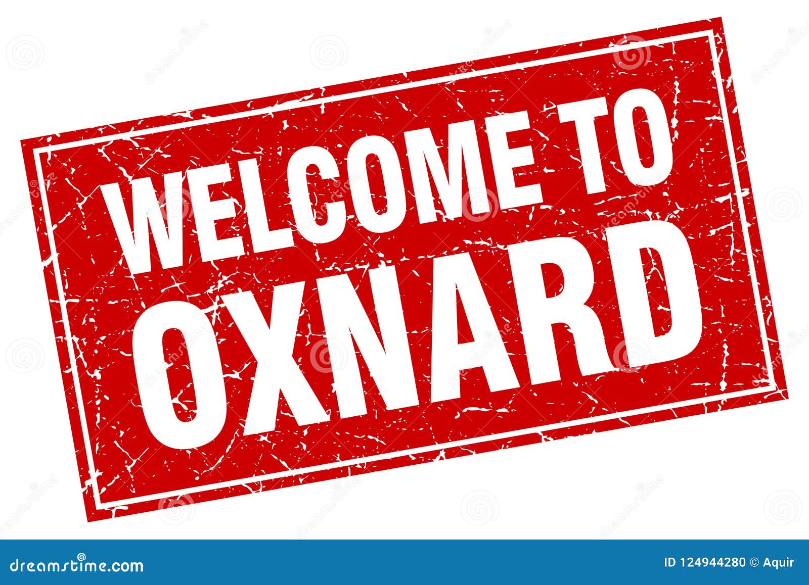 Welcome to Oxnard stamp stock vector. Illustration of square - 124944280