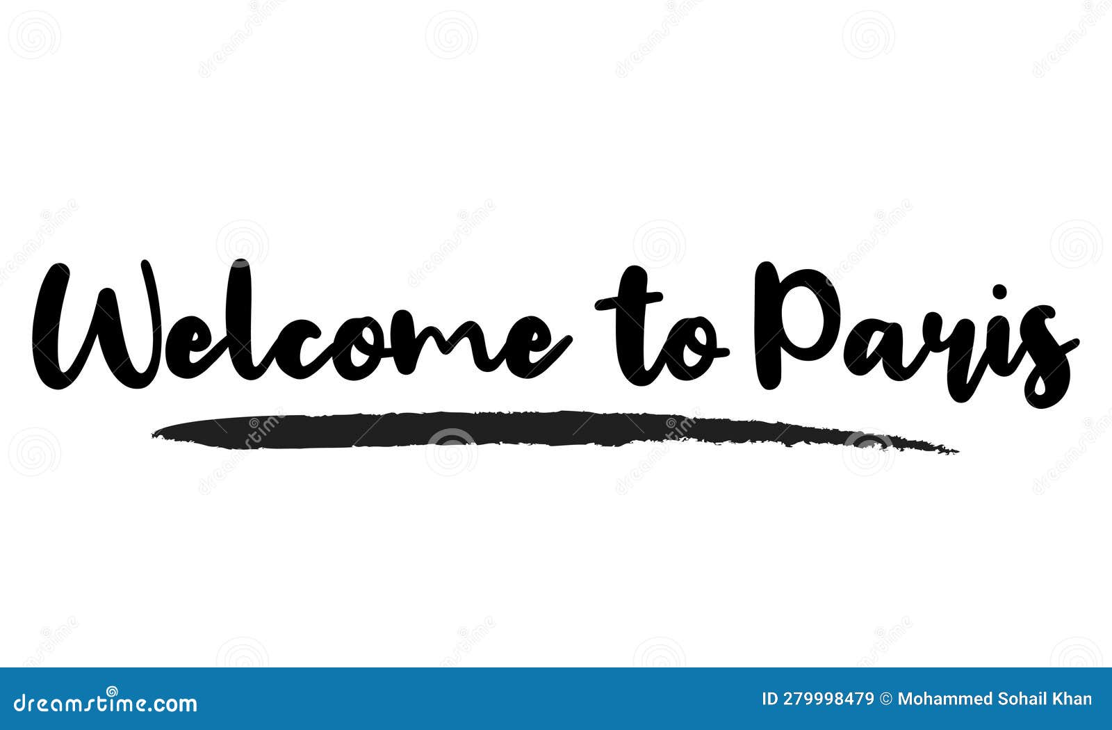 Welcome To Paris Stylish Typography Text Lettering Phrase Vector Design ...