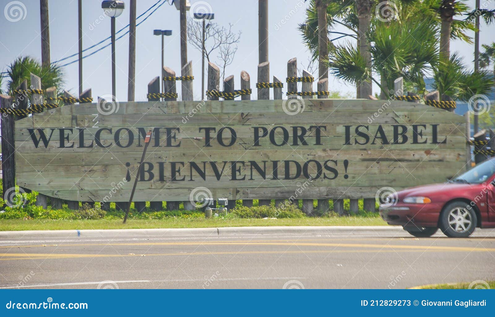 Welcome To Port Isabel Sign, Texas Editorial Stock Photo - Image of ...