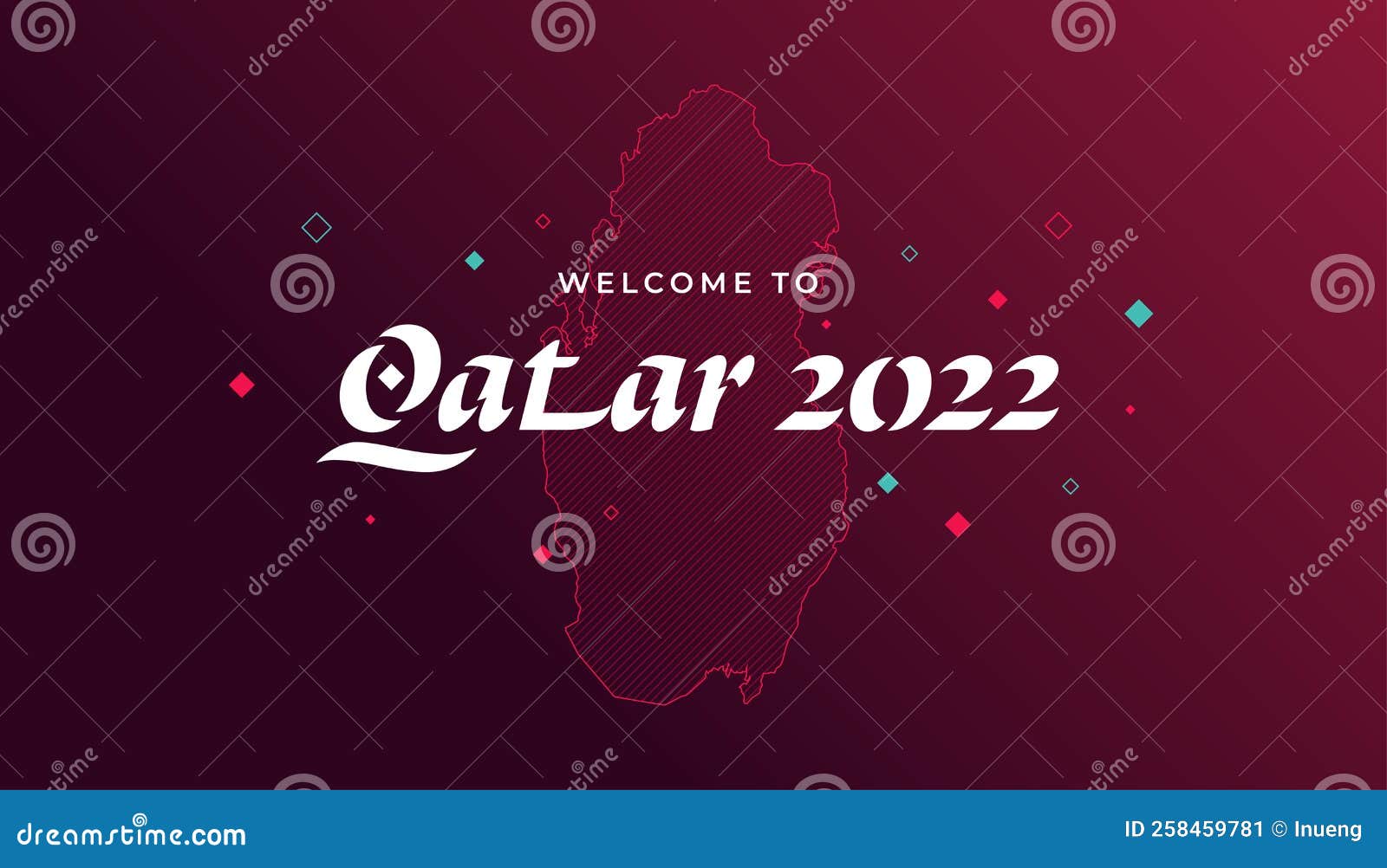 Welcome To Qatar 2022 Banner. Stock Vector - Illustration of banner ...