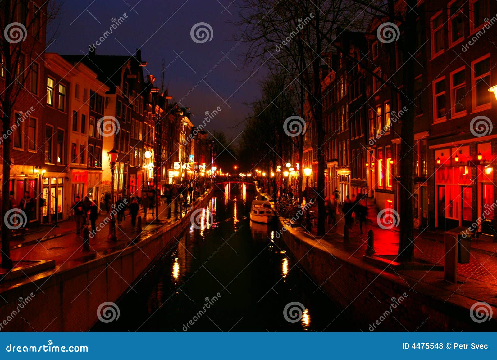 Beautiful Red Light District in Downtown Amsterdam Stock Photo - Image ...