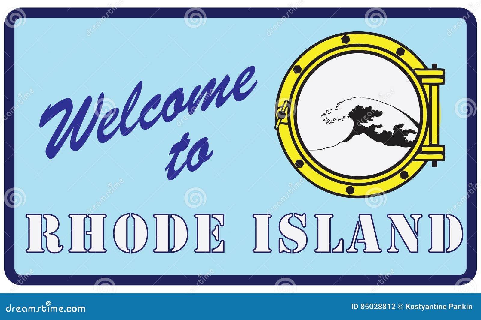 Welcome to Rhode Island stock vector. Illustration of drive - 85028812