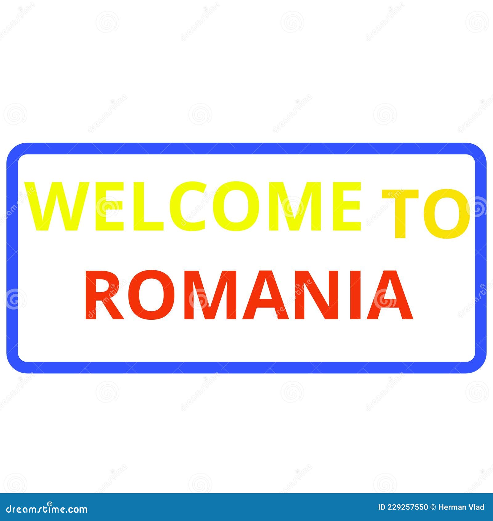 Welcome To Romania Text Illustration - on White Stock Illustration ...