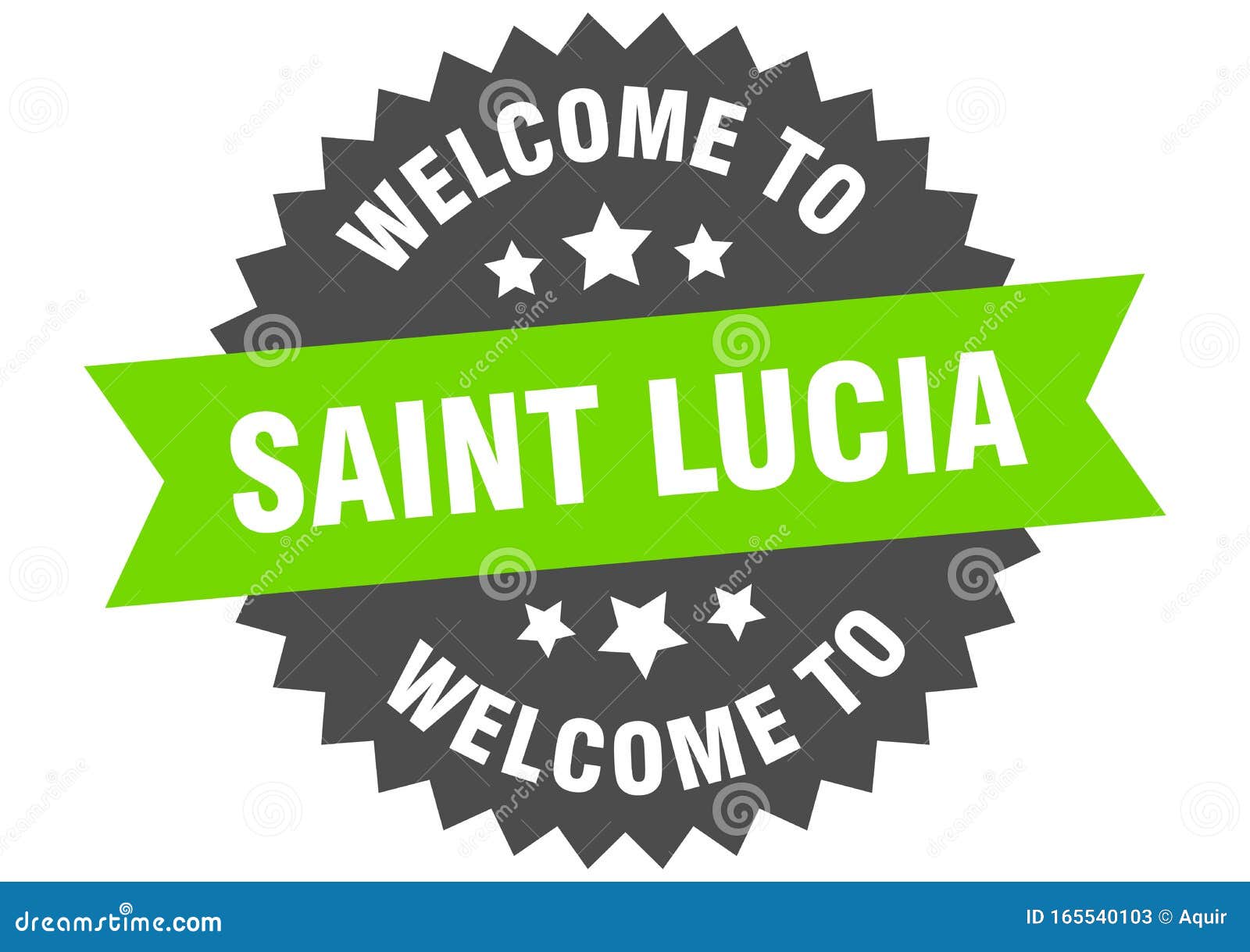 Welcome To Saint Lucia. Welcome To Saint Lucia Isolated Sticker Stock ...