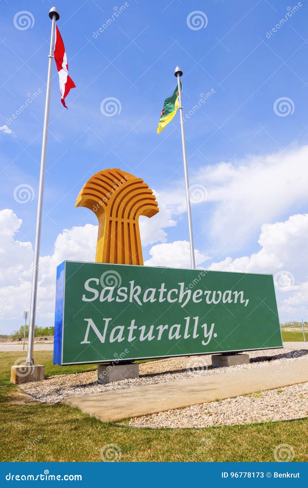 Welcome To Saskatchewan - Sign and Flags Stock Image - Image of honor ...