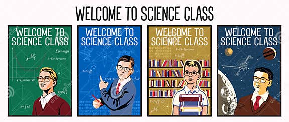 Welcome To Science Class Posters Stock Vector - Illustration of child ...