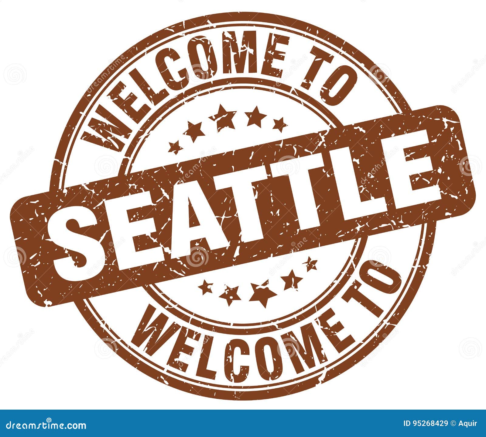 Welcome To Seattle Brown Round Stamp Stock Vector - Illustration of ...