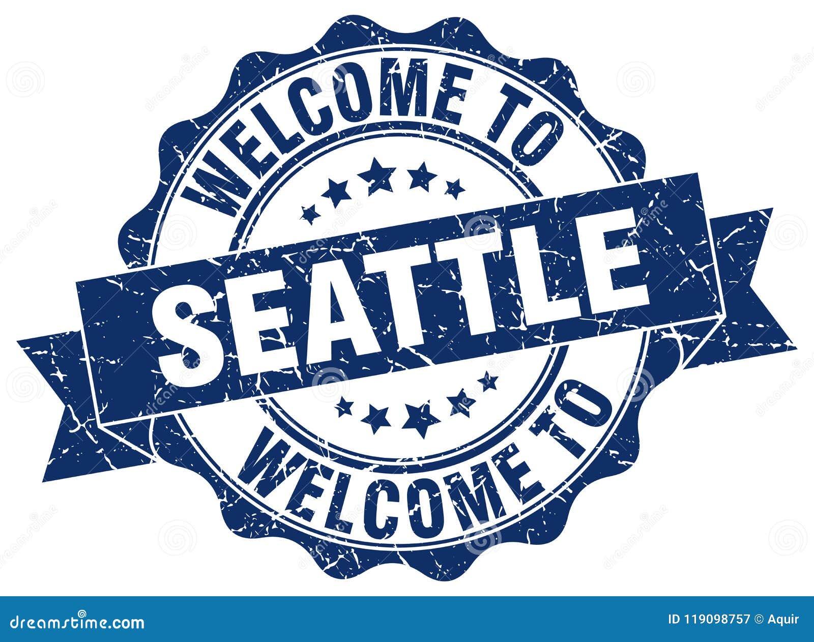 Welcome to Seattle seal stock vector. Illustration of label - 119098757