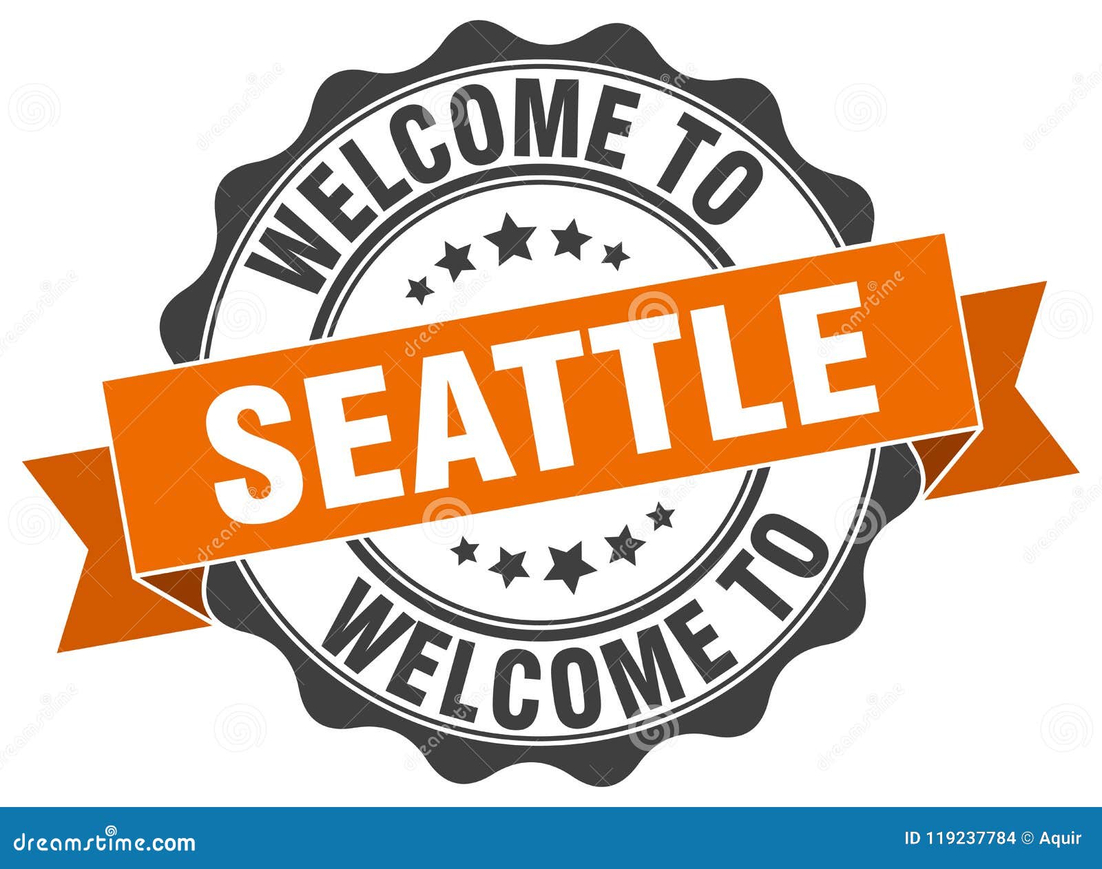 Welcome to Seattle seal stock vector. Illustration of sticker - 119237784