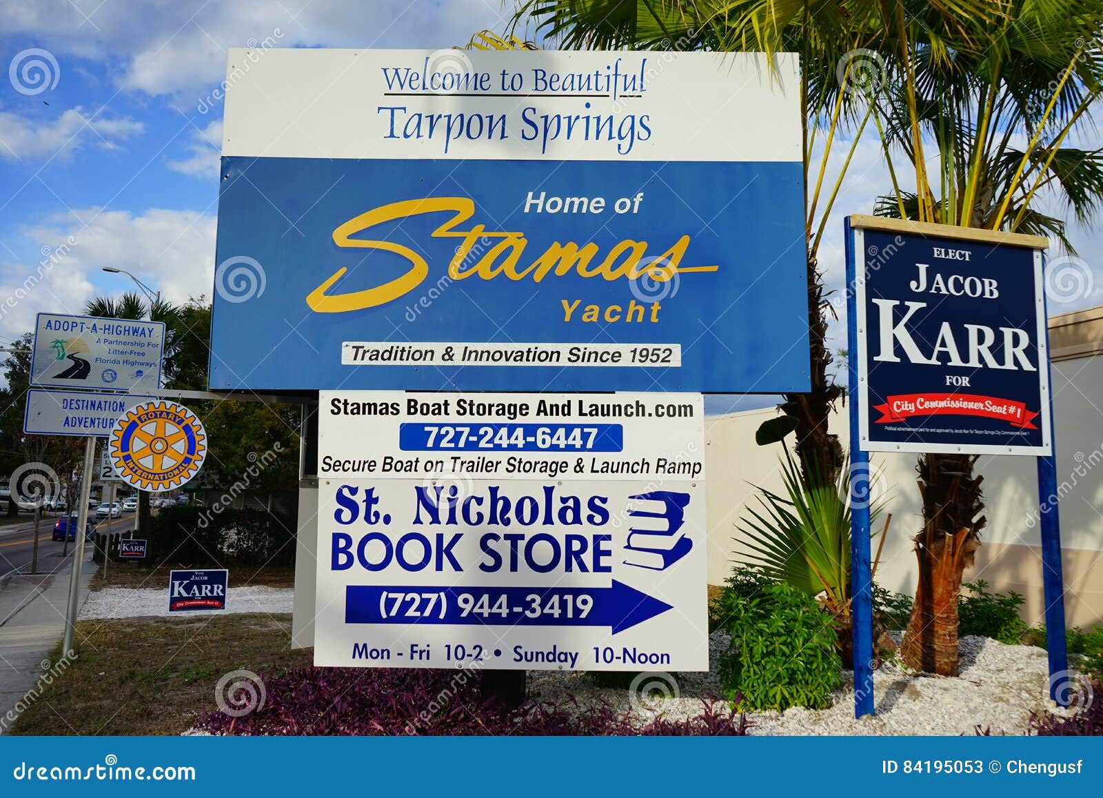 Welcome to Tarpon Spring editorial stock photo. Image of gulf - 84195053