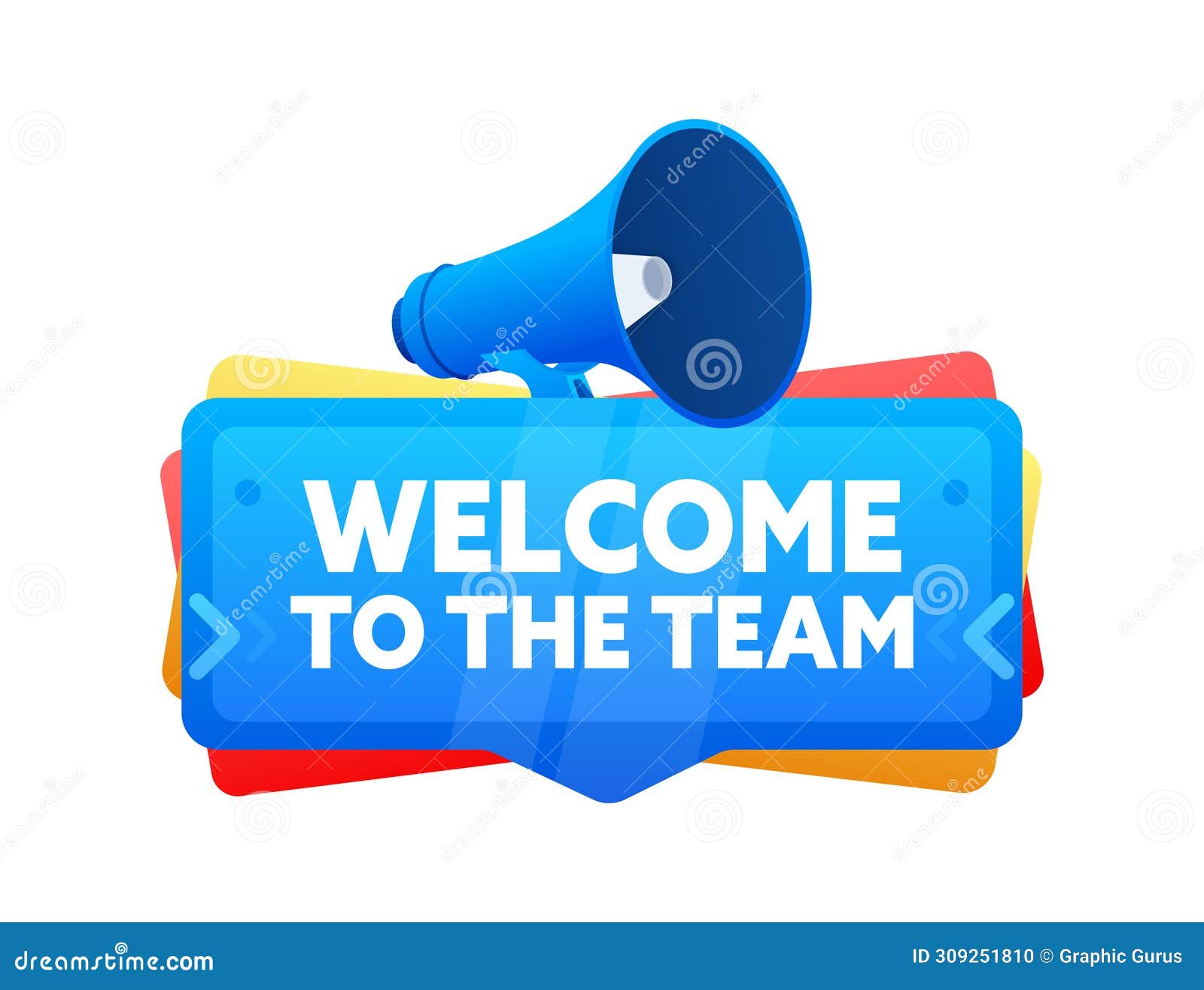 Welcome To the Team Announcement with Megaphone. Vector Illustration ...