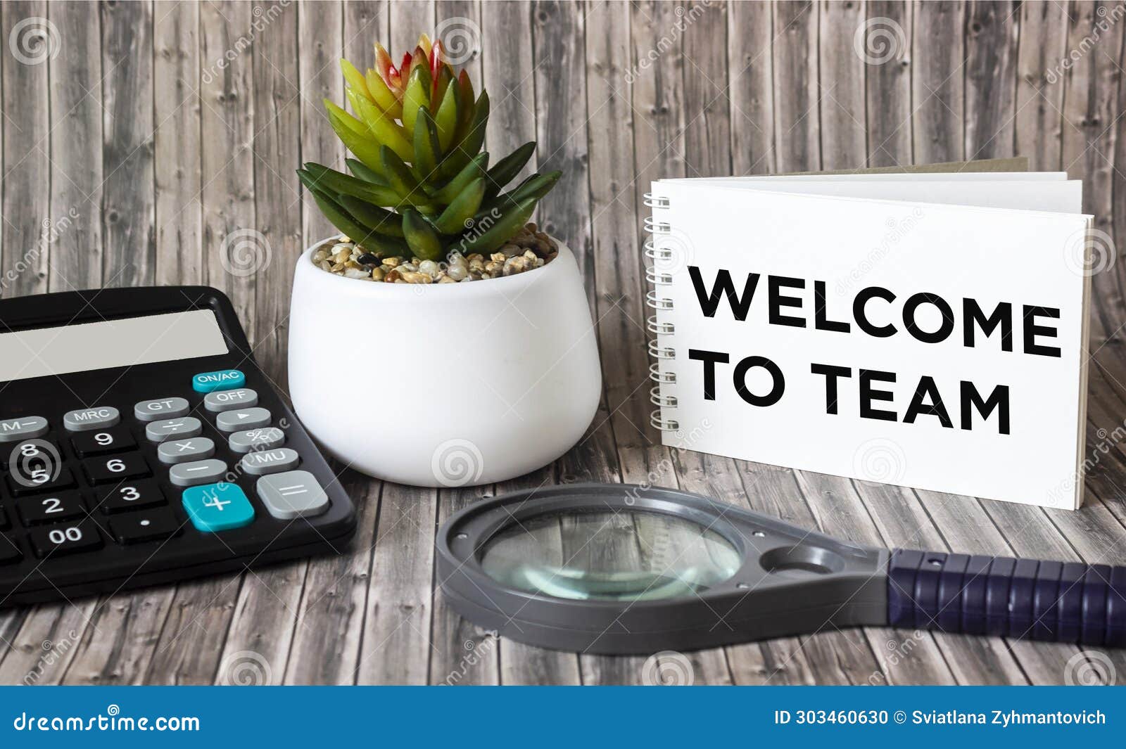 WELCOME TO TEAM Text Concept Write on Notebook with Office Tools on ...