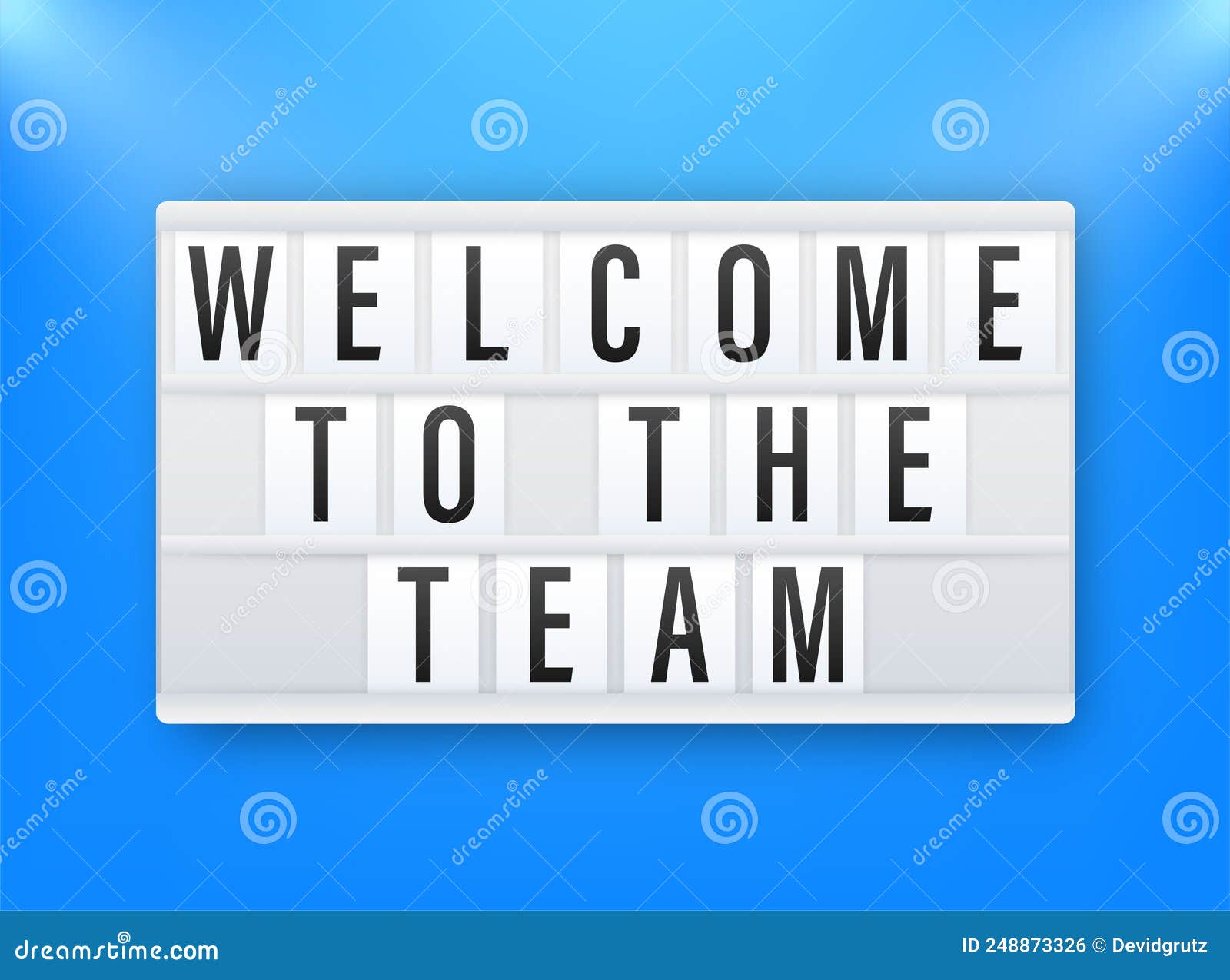 Welcome To the Team Written on Lightbox. Advertising Sign. Stock Vector ...