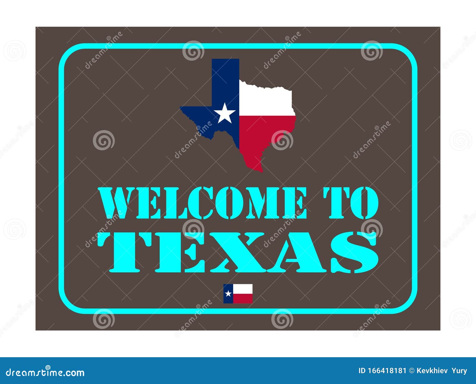 Welcome To Texas Sign with Flag Map Vector Illustration Eps 10 Stock ...