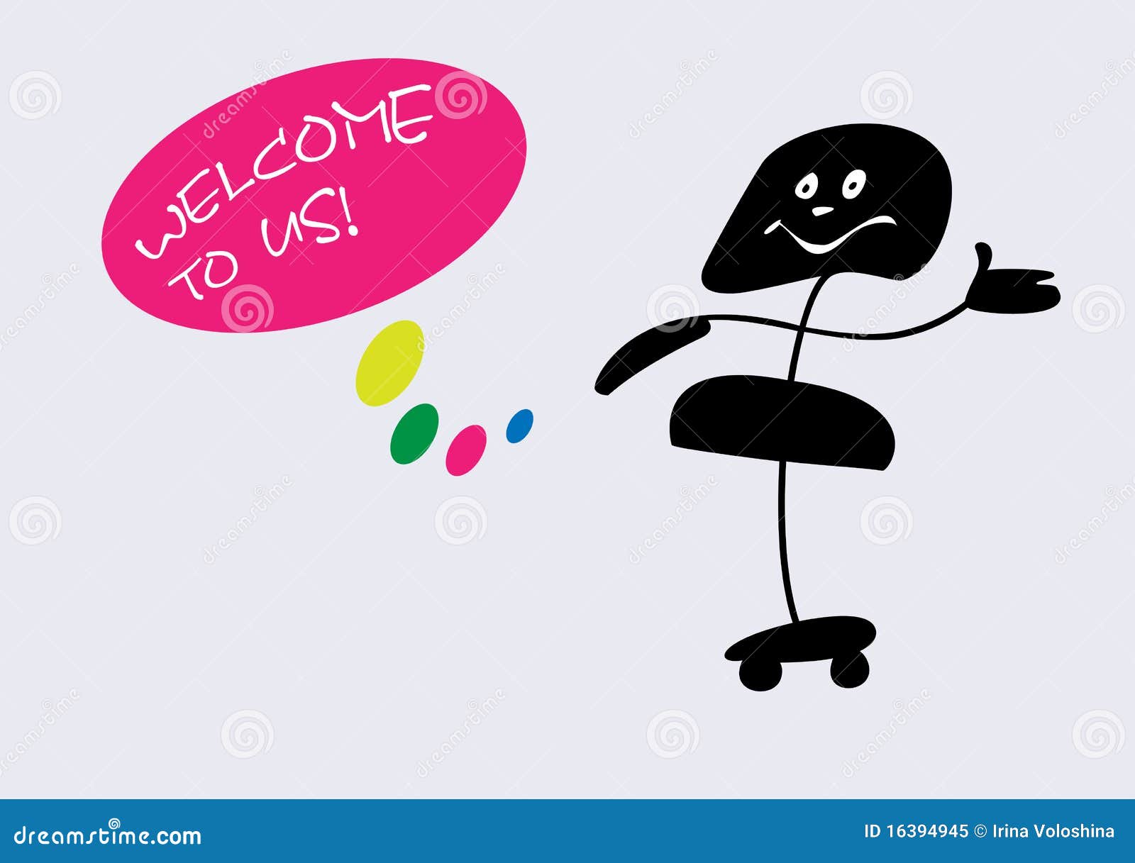 Welcome to us! stock vector. Illustration of emotions - 16394945