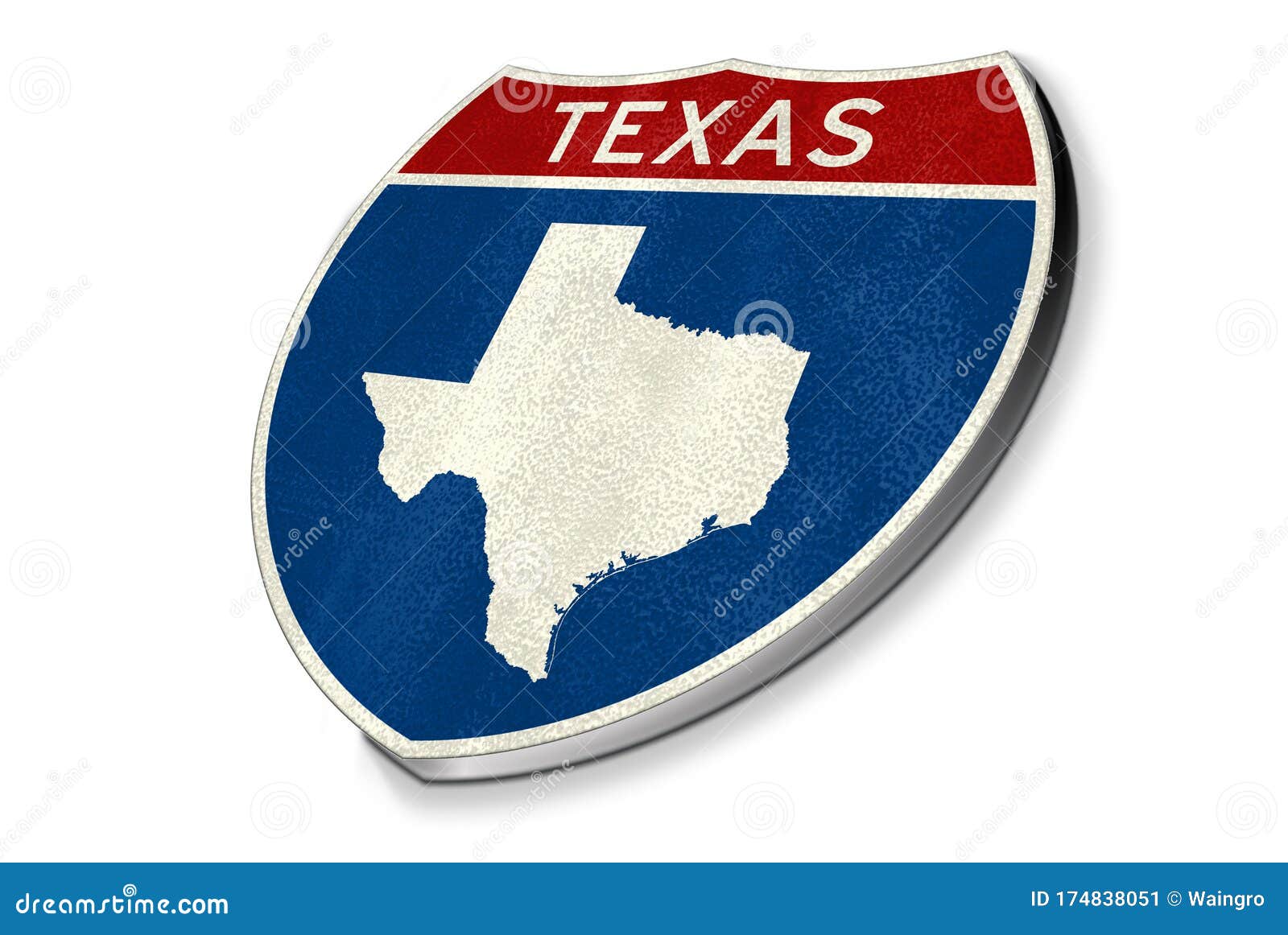 Welcome To US State of Texas - Road Sign Design Stock Illustration ...