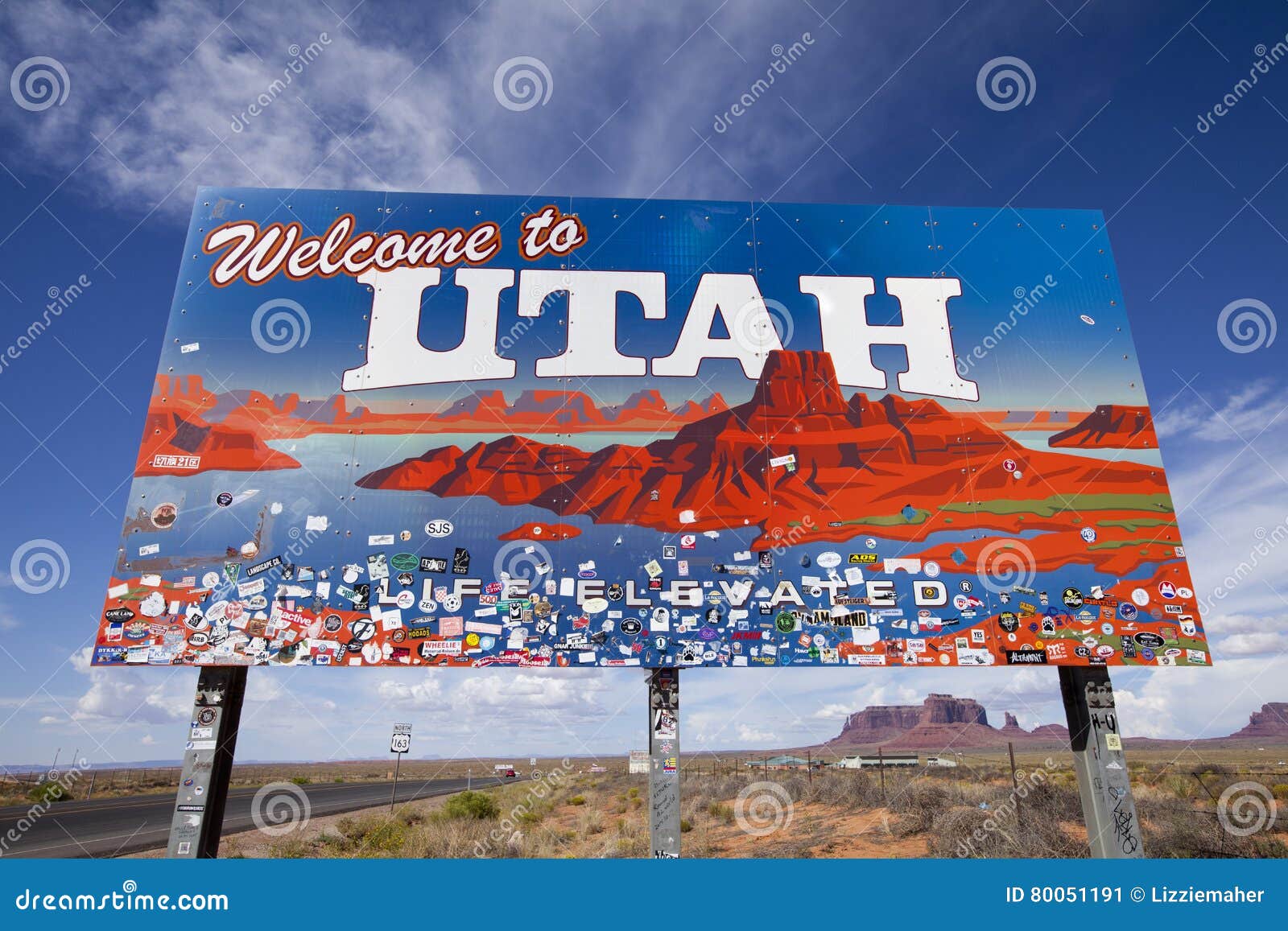Welcome To Utah Sign Along The State Border Editorial Image ...