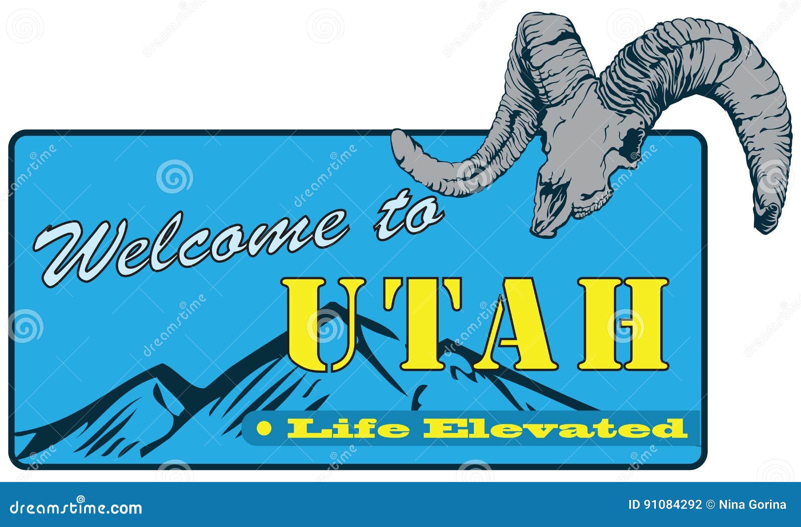 Welcome to Utah stock vector. Illustration of cartoon - 91084292