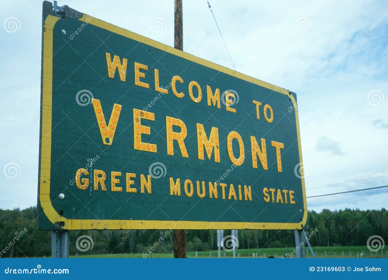 Welcome to Vermont Sign stock image. Image of sign, border - 23169603