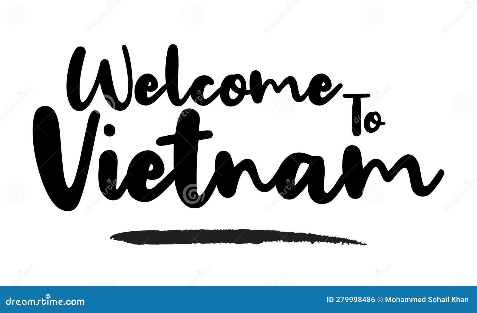 Welcome To Vietnam Stylish Typography Text Lettering Phrase Vector ...