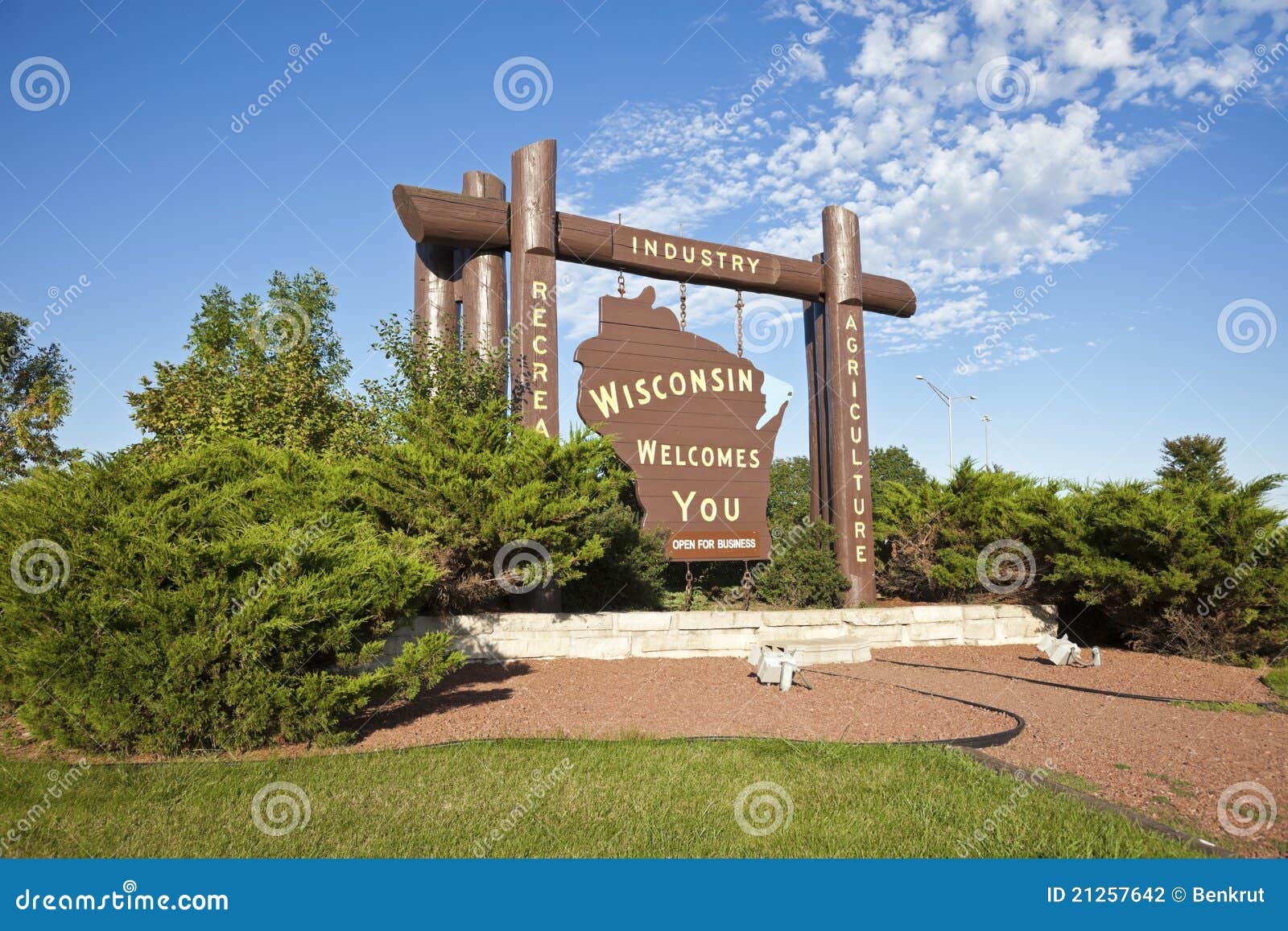 Welcome to Wisconsin stock photo. Image of businees, bush - 21257642