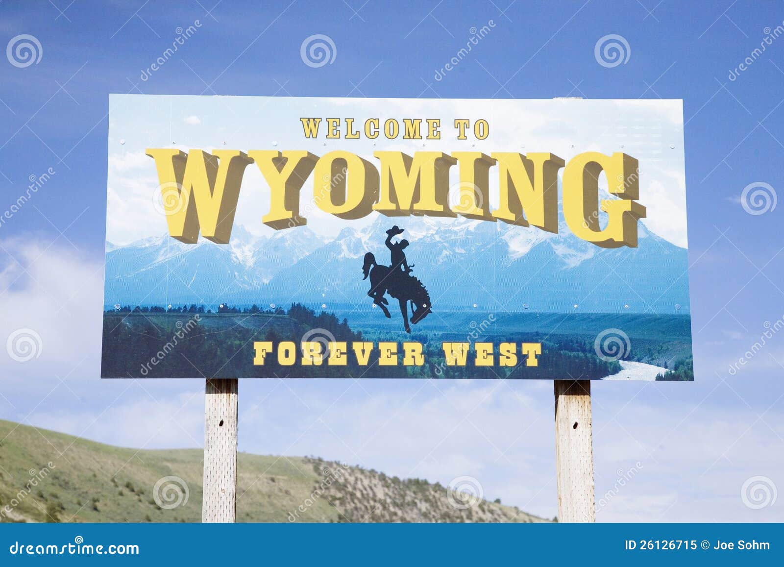 Welcome to Wyoming stock image. Image of forever, western - 26126715