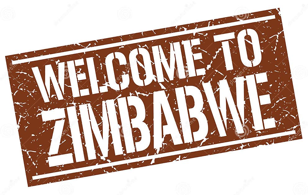 Welcome to Zimbabwe stamp stock vector. Illustration of welcome - 94845929