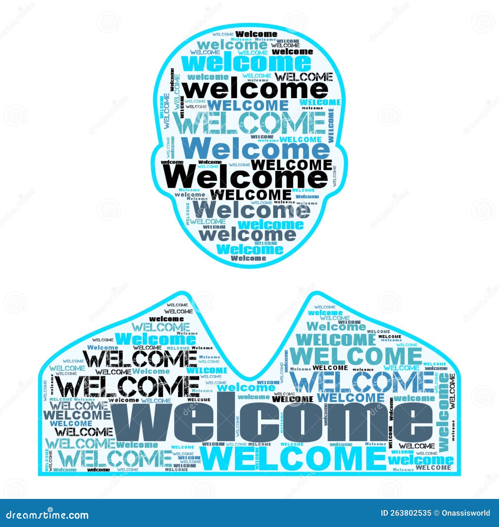 Welcome Turquoise Text Illustration Background Header Stock ...