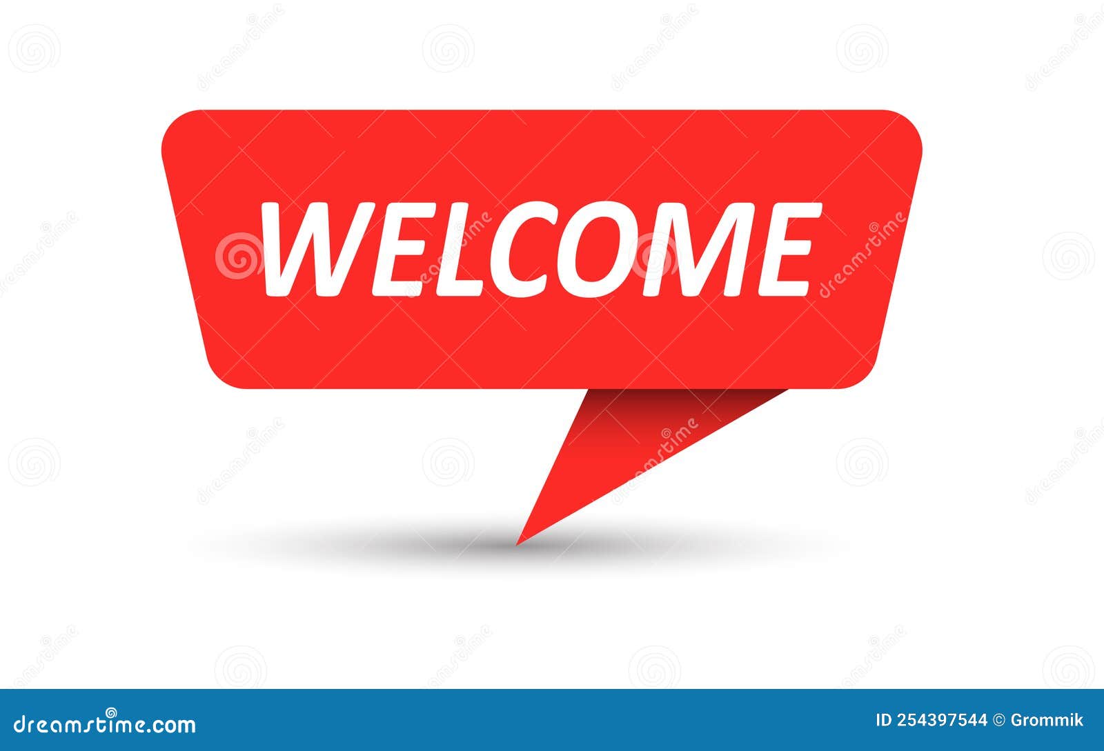 WELCOME. Vector Banner, Pointer, Sticker, Label or Speech Bubble Stock ...