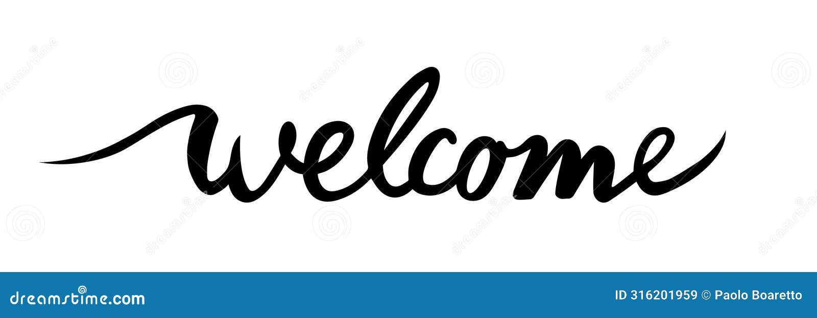 Welcome - Vector Calligraphic Inscription with Smooth Lines Stock ...