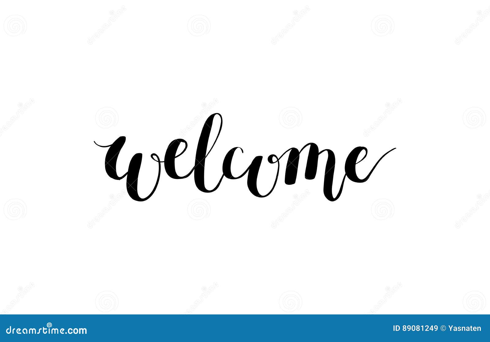 Welcome Vector Hand-drawn Calligraphy Lettering for Your Design Stock ...