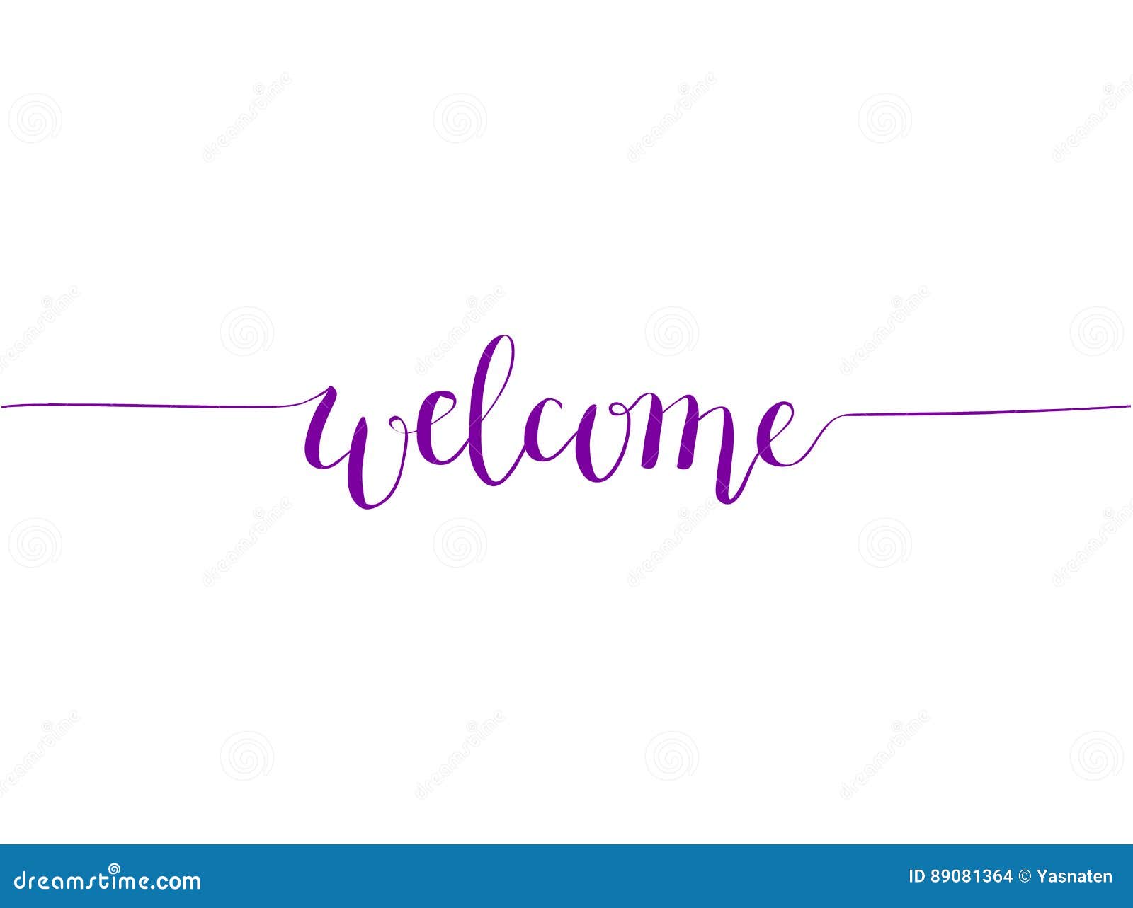 Welcome - Vector Black Ink Lettering Isolated On White Background ...