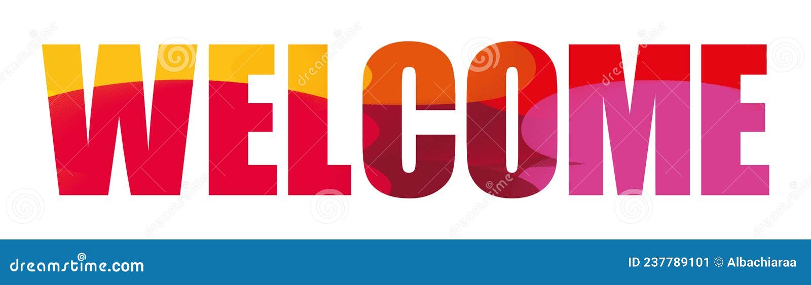Welcome. Vector Illustration Word with Warm Sunset Colors Stock Vector ...