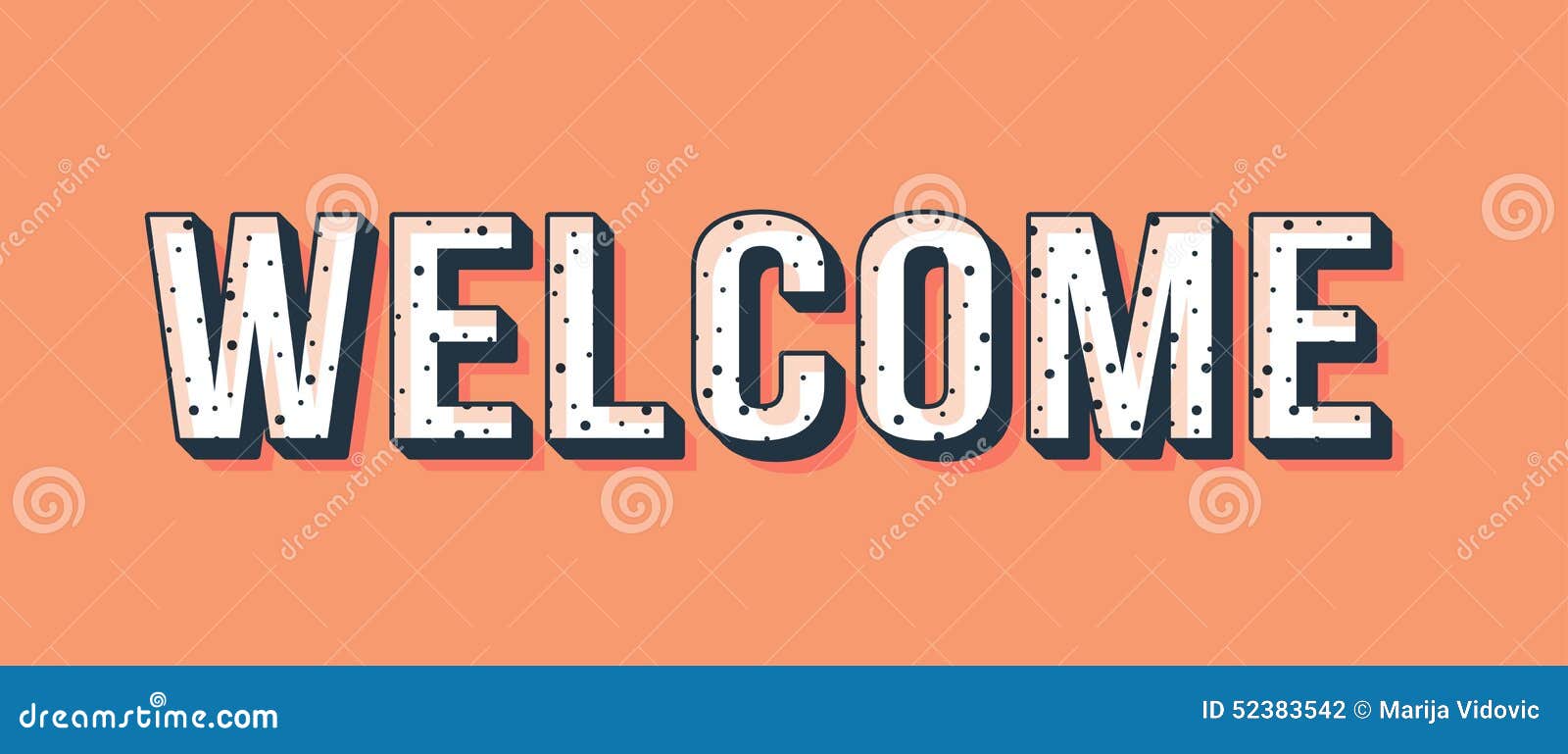 Welcome, Vintage Styled Typographic Banner Stock Vector - Illustration ...