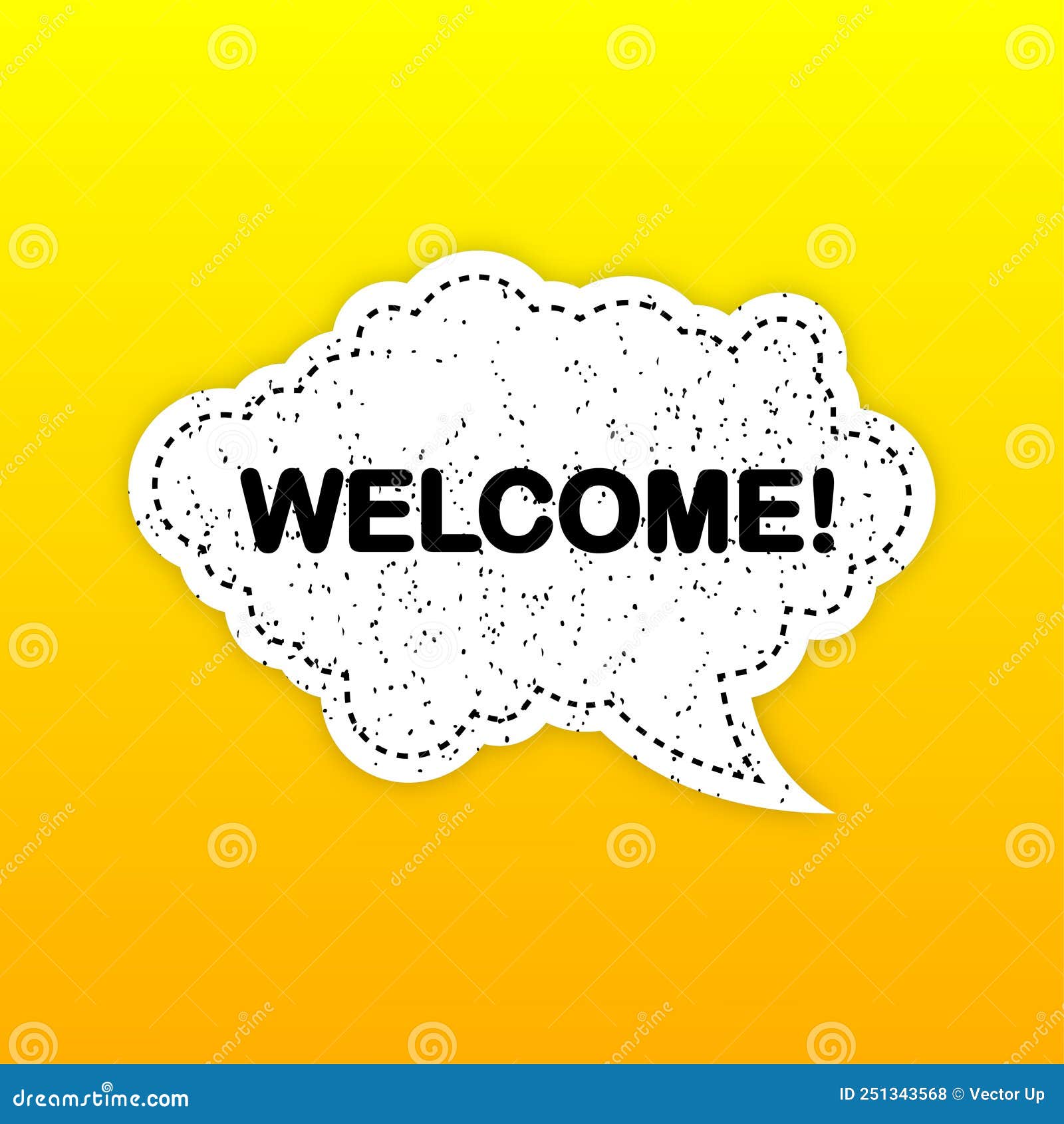 Welcome White Bubble Modern Business Banner. Vector Illustration. Stock ...