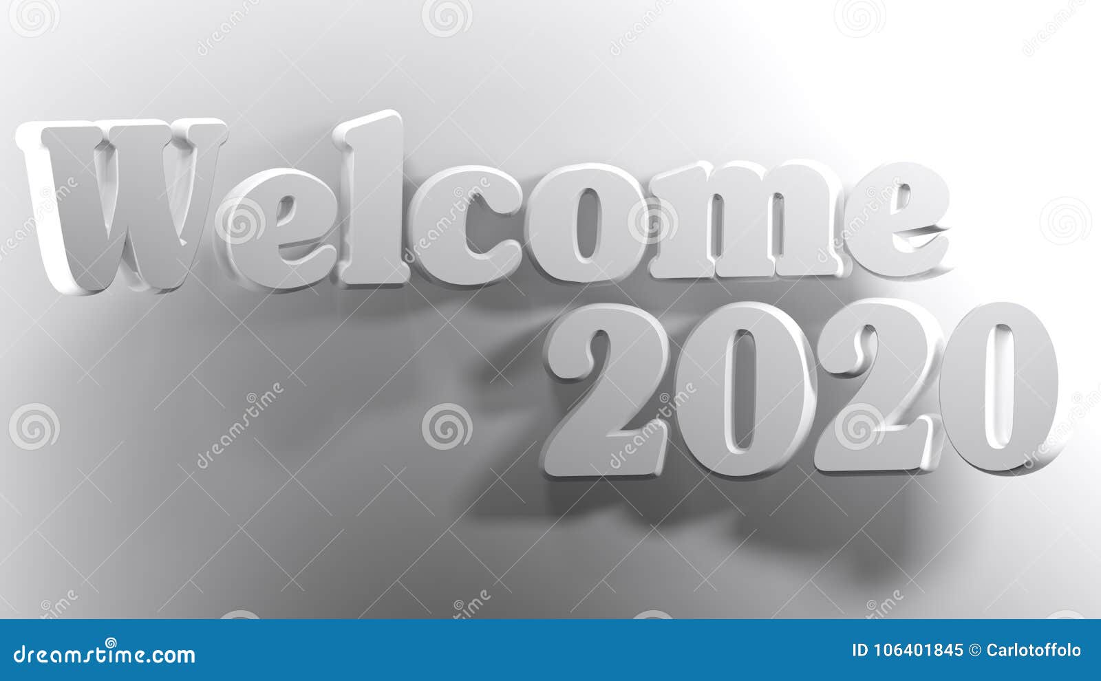 Welcome 2020 White - 3D Rendering Stock Illustration - Illustration of ...