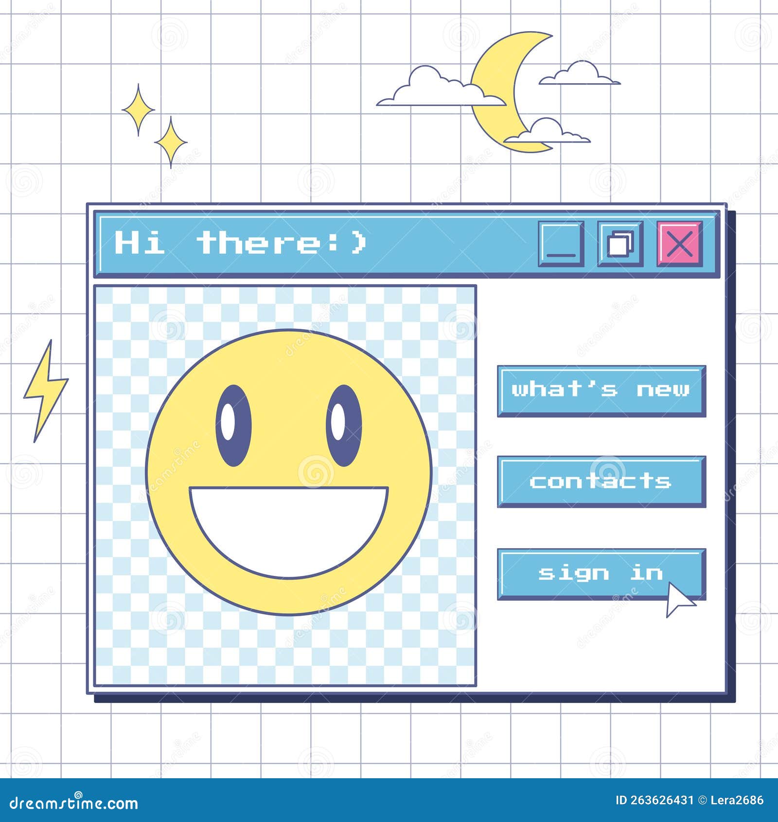 Template With Y2k Aesthetics Elements. Minimalist Blurred Abstract ...