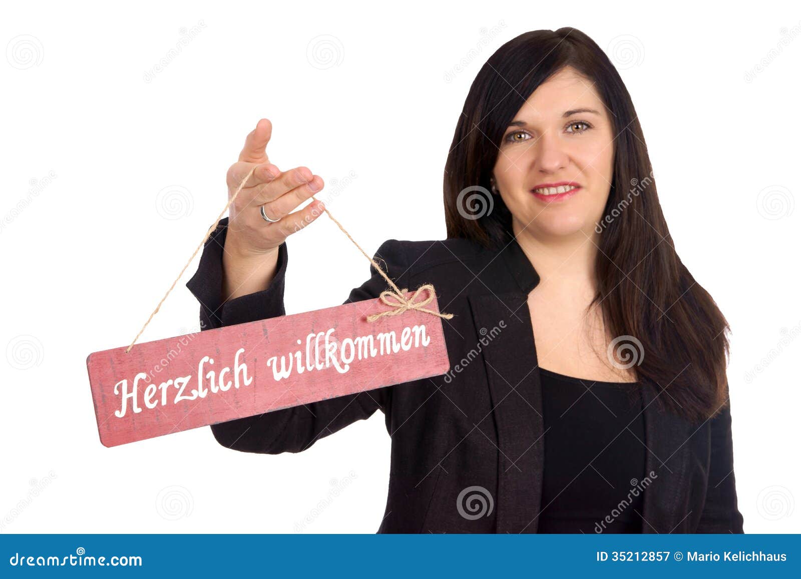 Welcome stock image. Image of woman, wooden, look, attach - 35212857