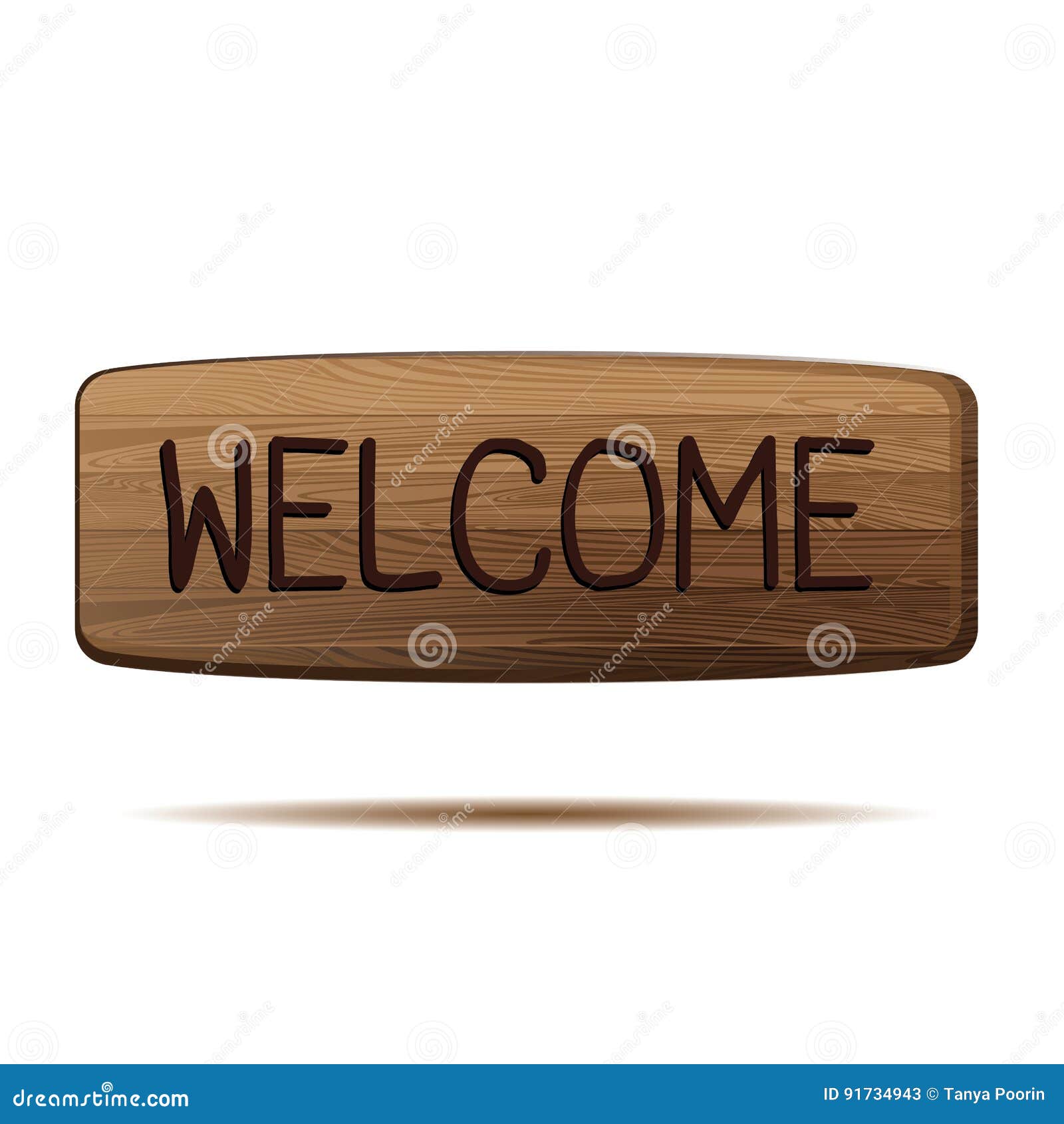 Welcome Wooden Sign on White Background. Stock Vector - Illustration of ...