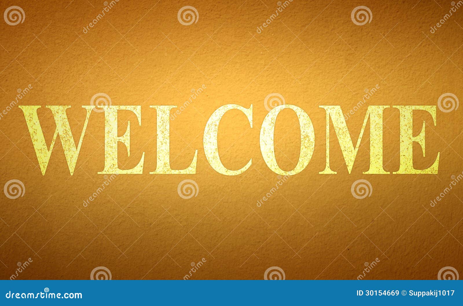 Welcome stock image. Image of cement, golden, glow, brown - 30154669