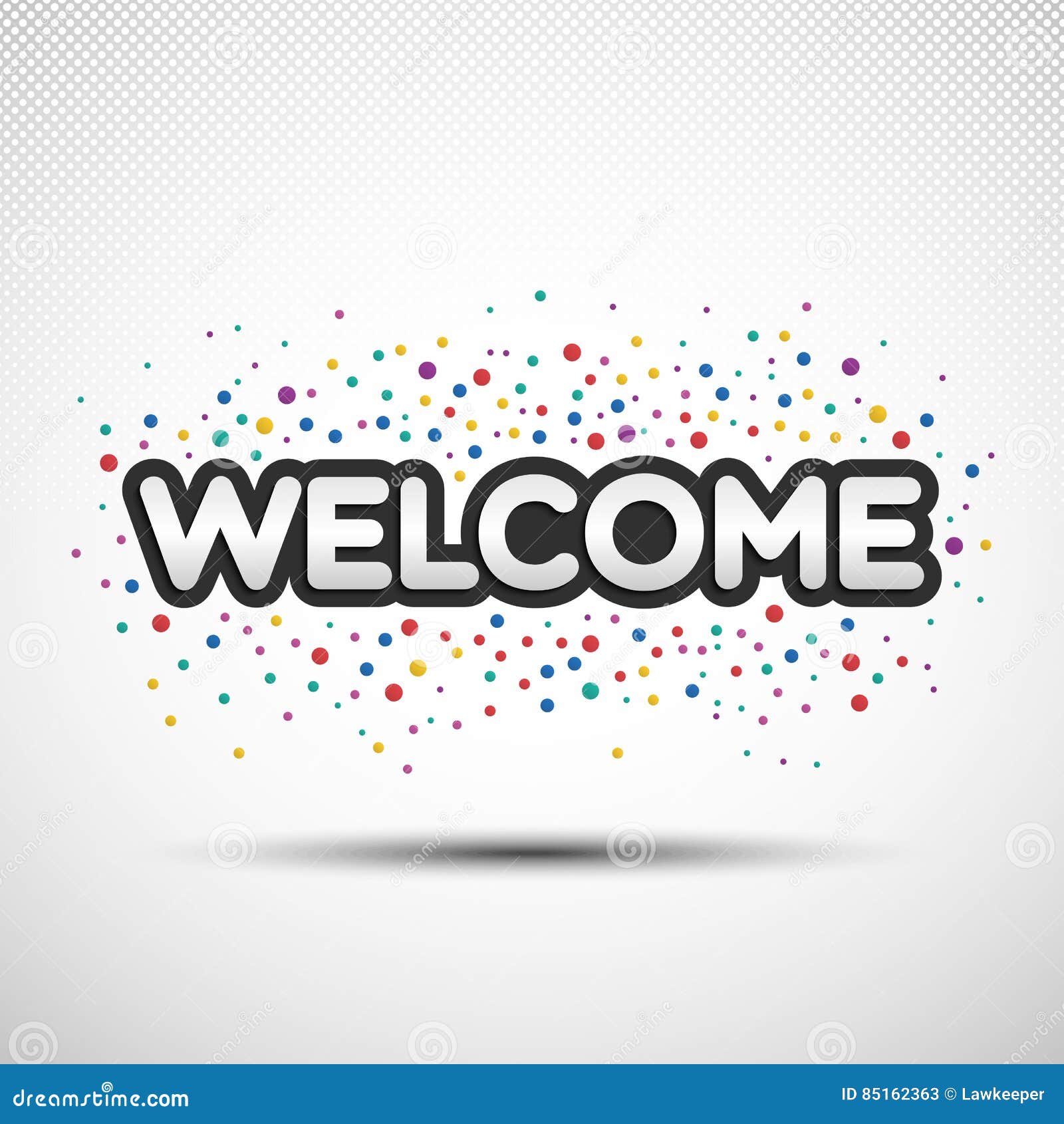 Welcome Word with Colored Round Confetti Stock Vector - Illustration of ...