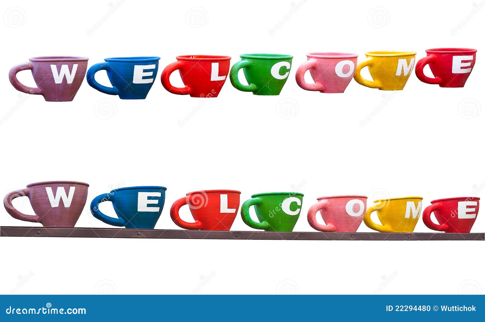 Welcome word on cup stock illustration. Illustration of decorate - 22294480